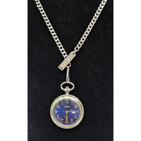 Aspen | Accessories | Vintage Aspen Classic Blue Face Quartz Pocket ...